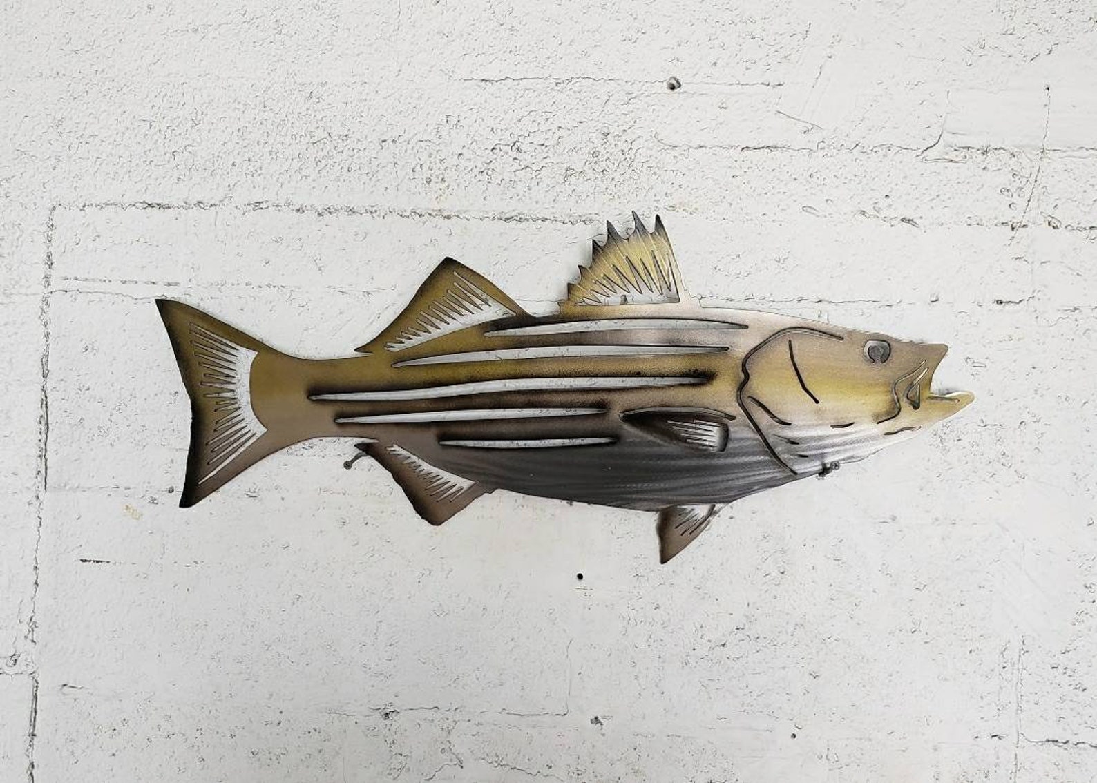 Striped Bass Metal Wall Art: Custom Fish Decor - Etsy