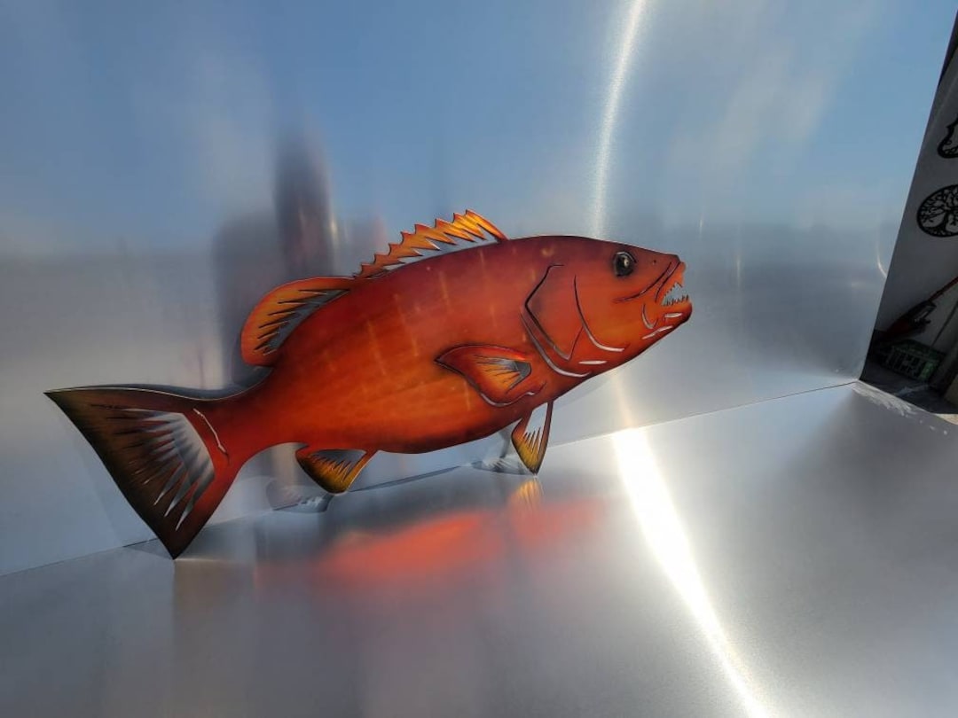 Cubera Snapper Metal Art Fish Wall Art Metal Decor Fishing Trophies ...