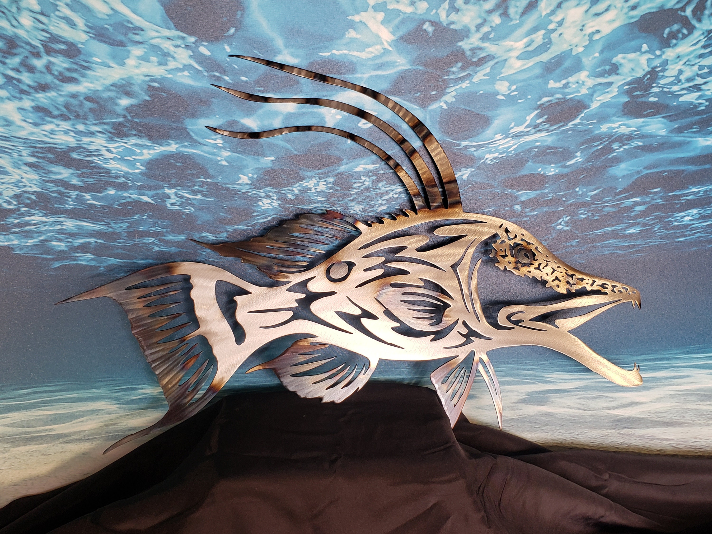 Home & Living Hog Fish fish metal wall art fish decor custom art work ...