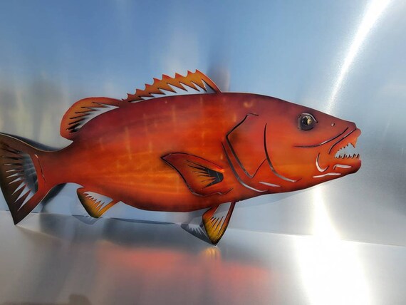 Cubera Snapper Metal Art Fish Wall Art Metal Decor Fishing - Etsy