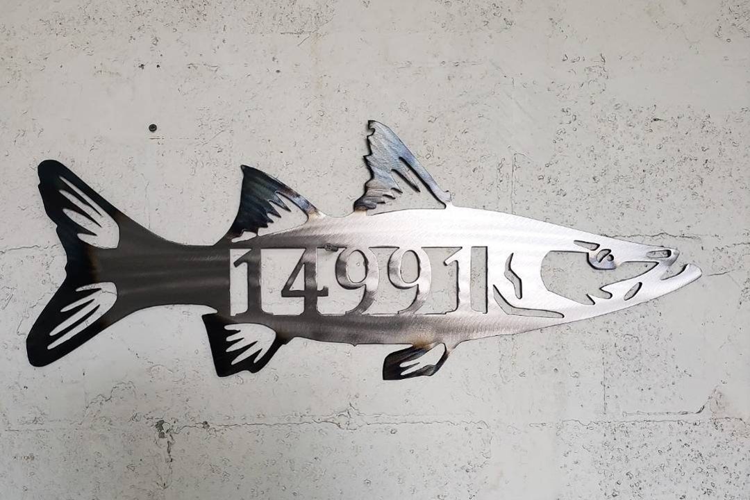 Snook Monogram House Number Sign: Custom Metal Wall Art - Etsy