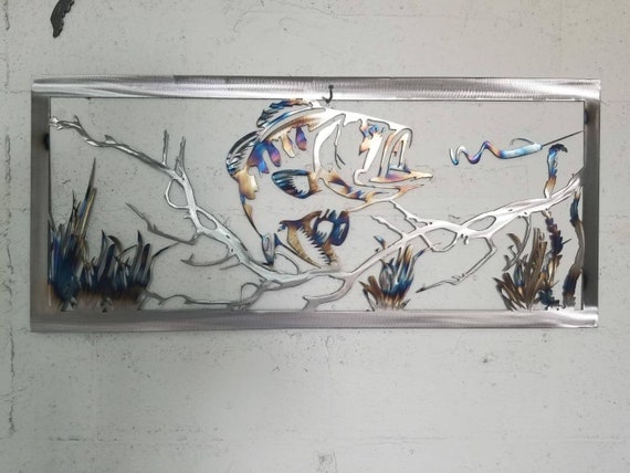 Large Mouth Bass Portrait Fish Metal Wall Art Fish Decor - Etsy