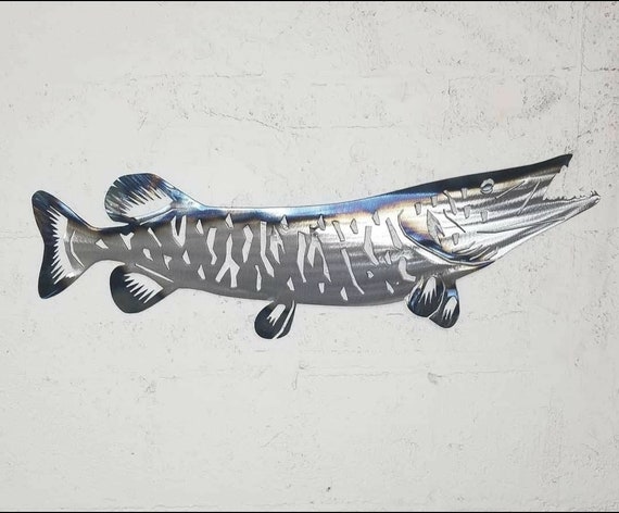 Pike Musky metal wall art fish decor custom art work steel | Etsy