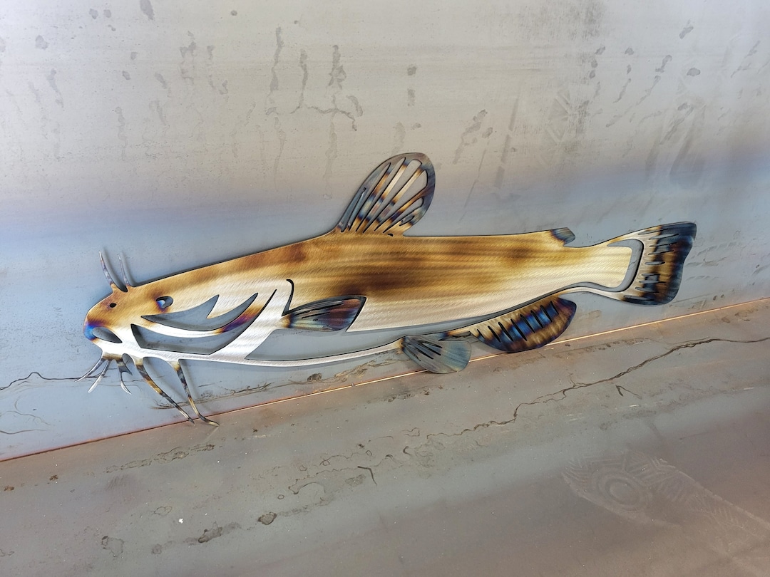 Heat Treated Steel Catfish Wall Art: Custom Metal Fish Decor - Etsy