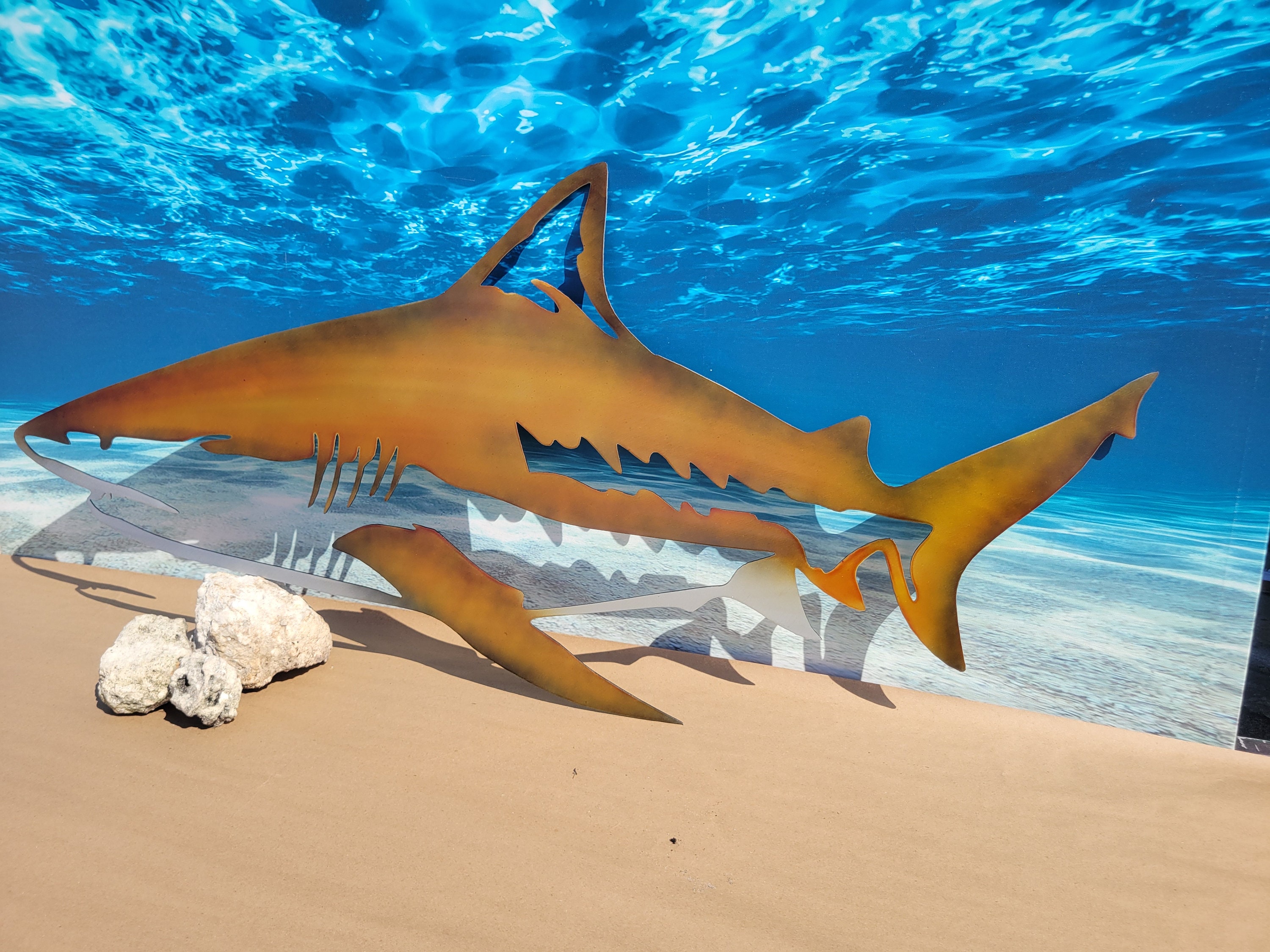 Bull Shark Metal Wall Art Fish Decor Custom Art Work Steel or Aluminum ...