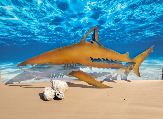 Bull Shark Metal Wall Art Fish Decor Custom Art Work Steel or - Etsy