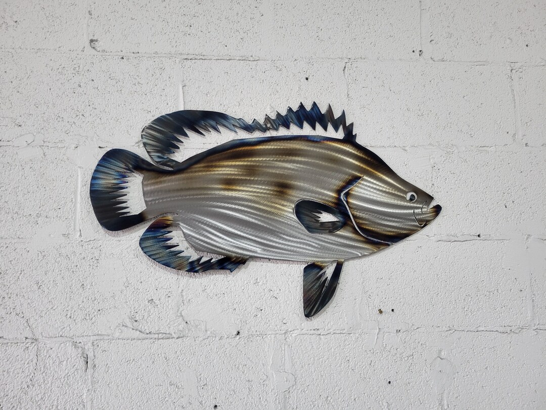Triple Tail Tripletail Metal Wall Art Fish Decor Custom Art Work Steel ...