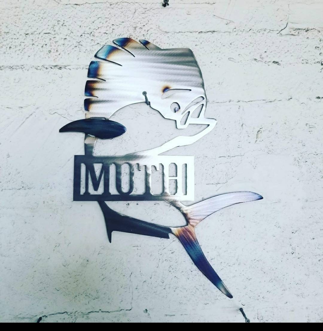 Mahi Mahi Dolphin Dorado Monogram House Numbers Fish Metal Wall Art ...