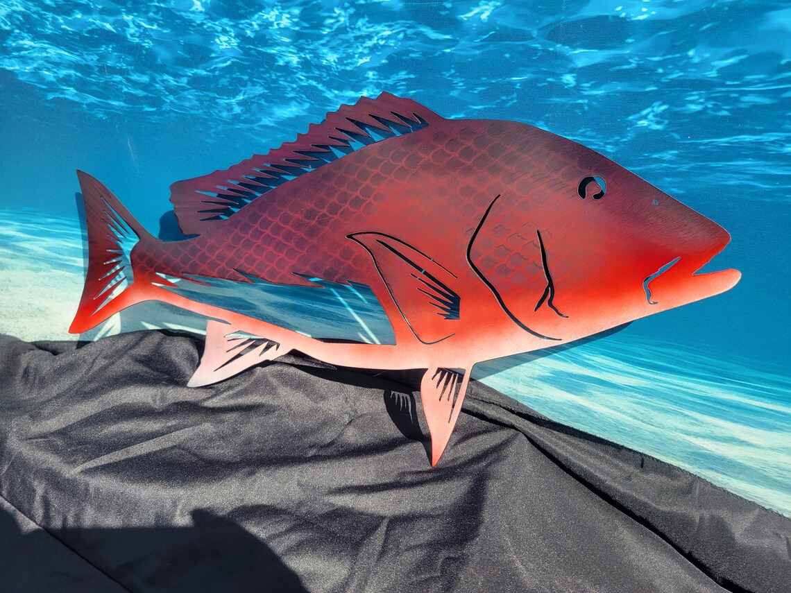 Red Snapper Metal Art Fish Wall Art Metal Decor Fishing - Etsy