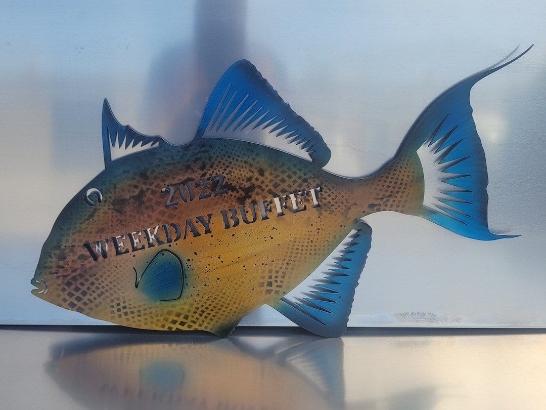 Trigger Fish Monogram House Number Metal Wall Art Fish Decor Custom Art ...