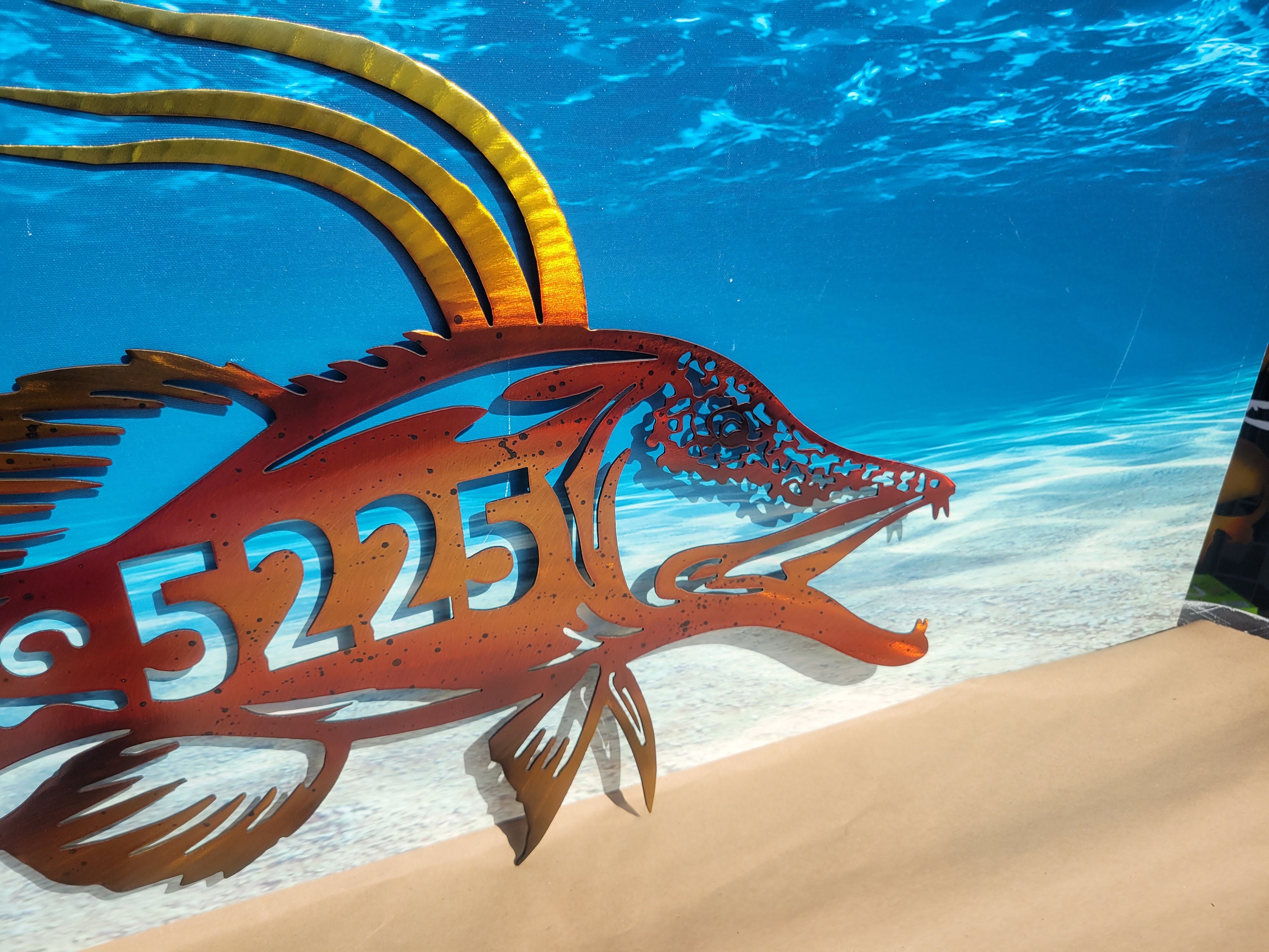 Hogfish Monogram House Numbers Custom Fish Metal Wall Art Fish | Etsy