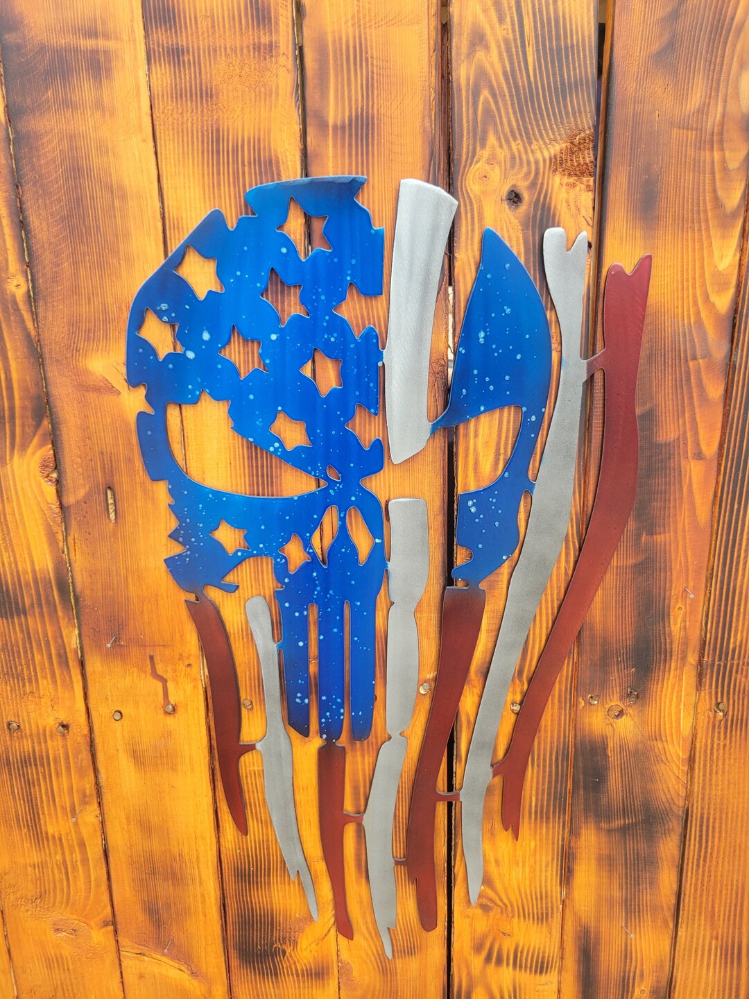 Punisher Flag Metal Wall Art Home Decor Metal Decor Country Cabin Ranch ...