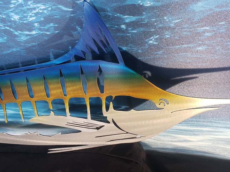 Marlin Fish Metal Wall Art Fish Decor Custom Art Work Steel or - Etsy