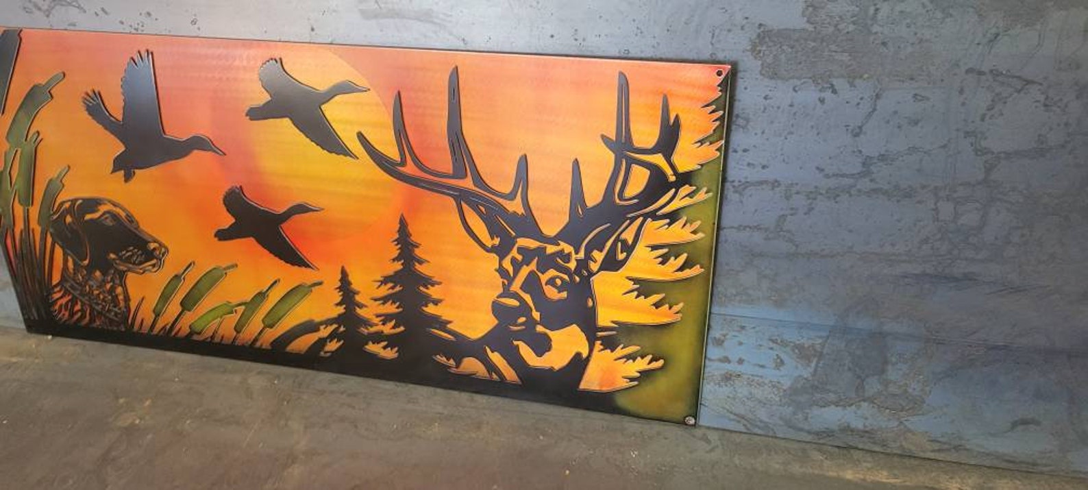 Duck & Deer Hunting Scene Metal Wall Art - Etsy