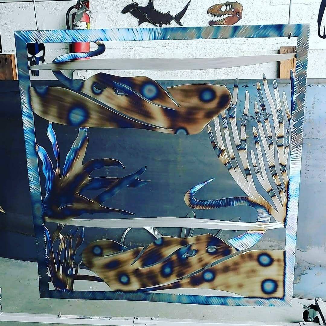 Stingray Metal Wall Art Fish Decor Custom Art Work Steel - Etsy