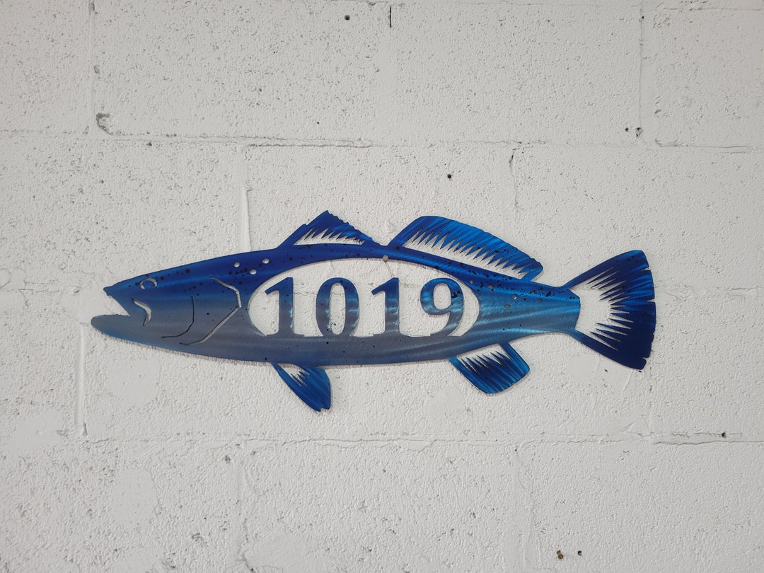 Sea Trout Seatrout Speckeld Trout Monogram House Number Custom Sign ...