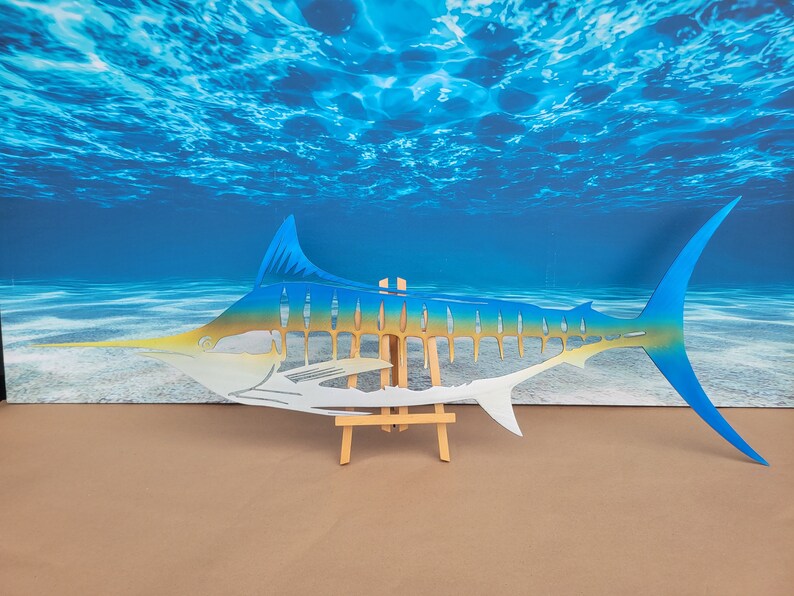 Marlin Fish Metal Wall Art Fish Decor Custom Art Work Steel or - Etsy