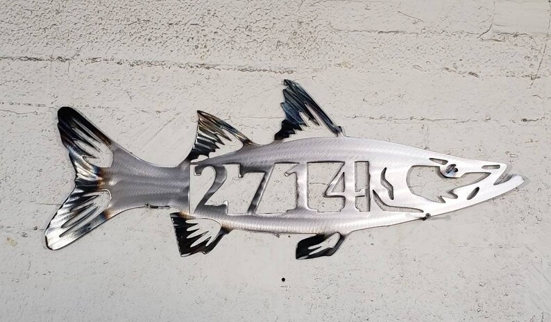 Snook Monogram House Number Sign: Custom Metal Wall Art - Etsy