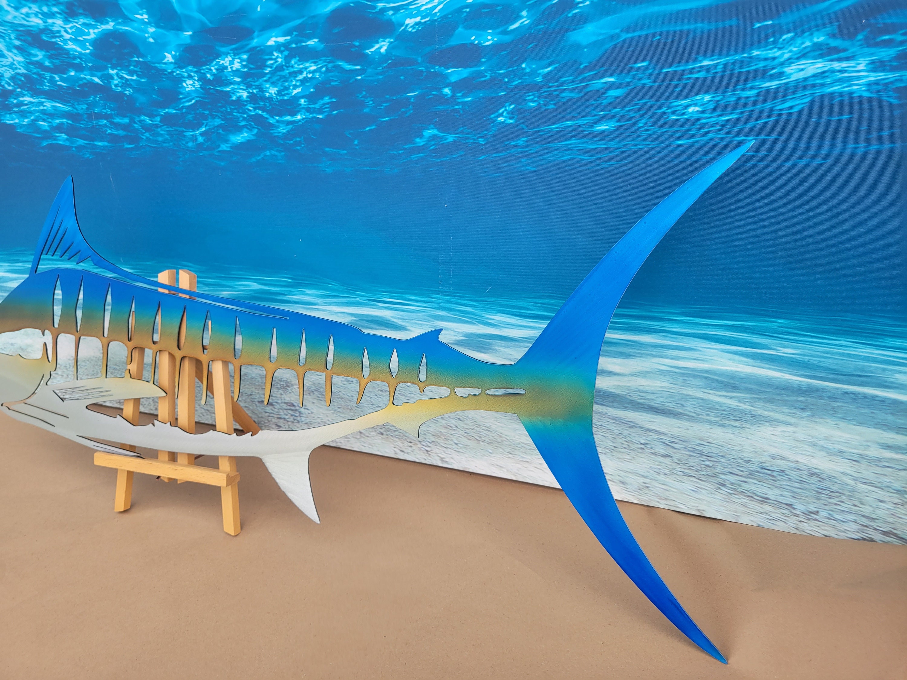 Marlin Fish Metal Wall Art Fish Decor Custom Art Work Steel or - Etsy