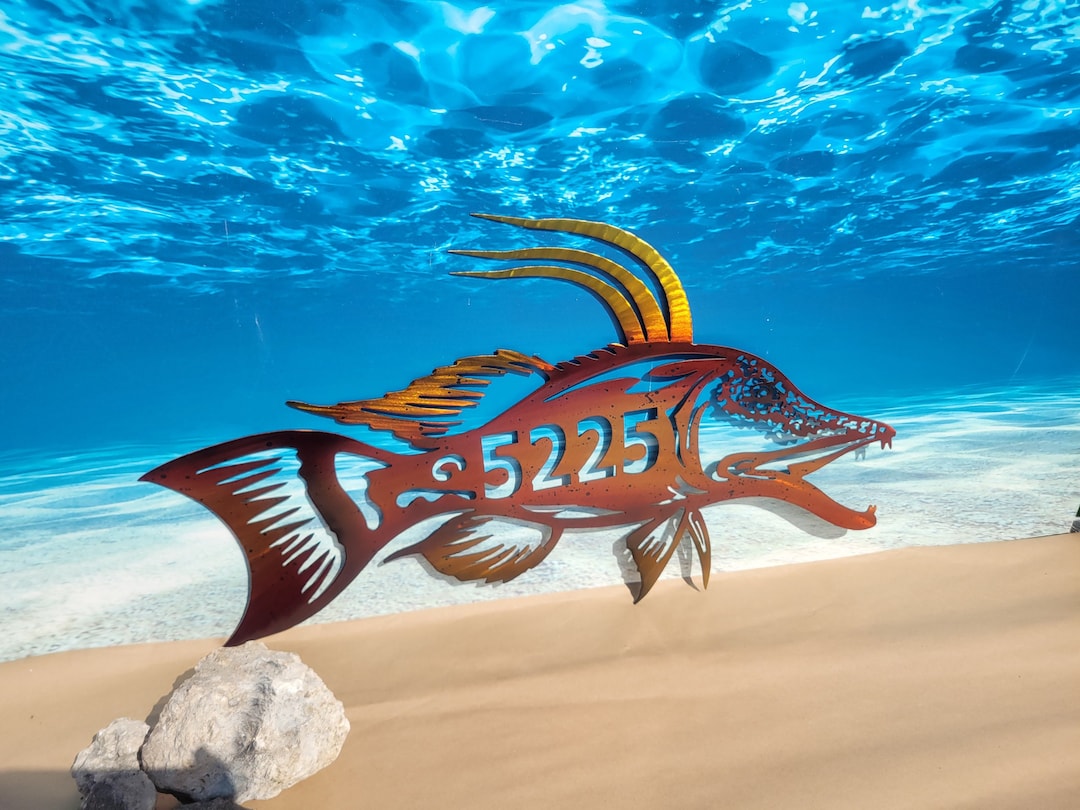Hogfish House Number Sign: Custom Metal Fish Wall Art - Etsy