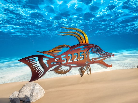 Home & Living Hog Fish fish metal wall art fish decor custom art work ...