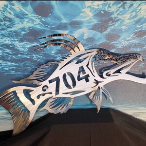 Hogfish Monogram House Numbers Custom Fish Metal Wall Art Fish Decor ...