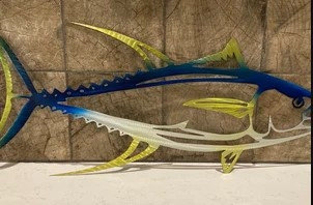 Yellow Fin Tuna Metal Wall Art Fish Decor Custom Art Work Steel or ...