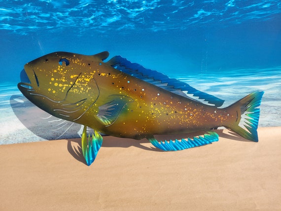 Golden Tile Fish Metal Wall Art Fish Decor Custom Art Work - Etsy