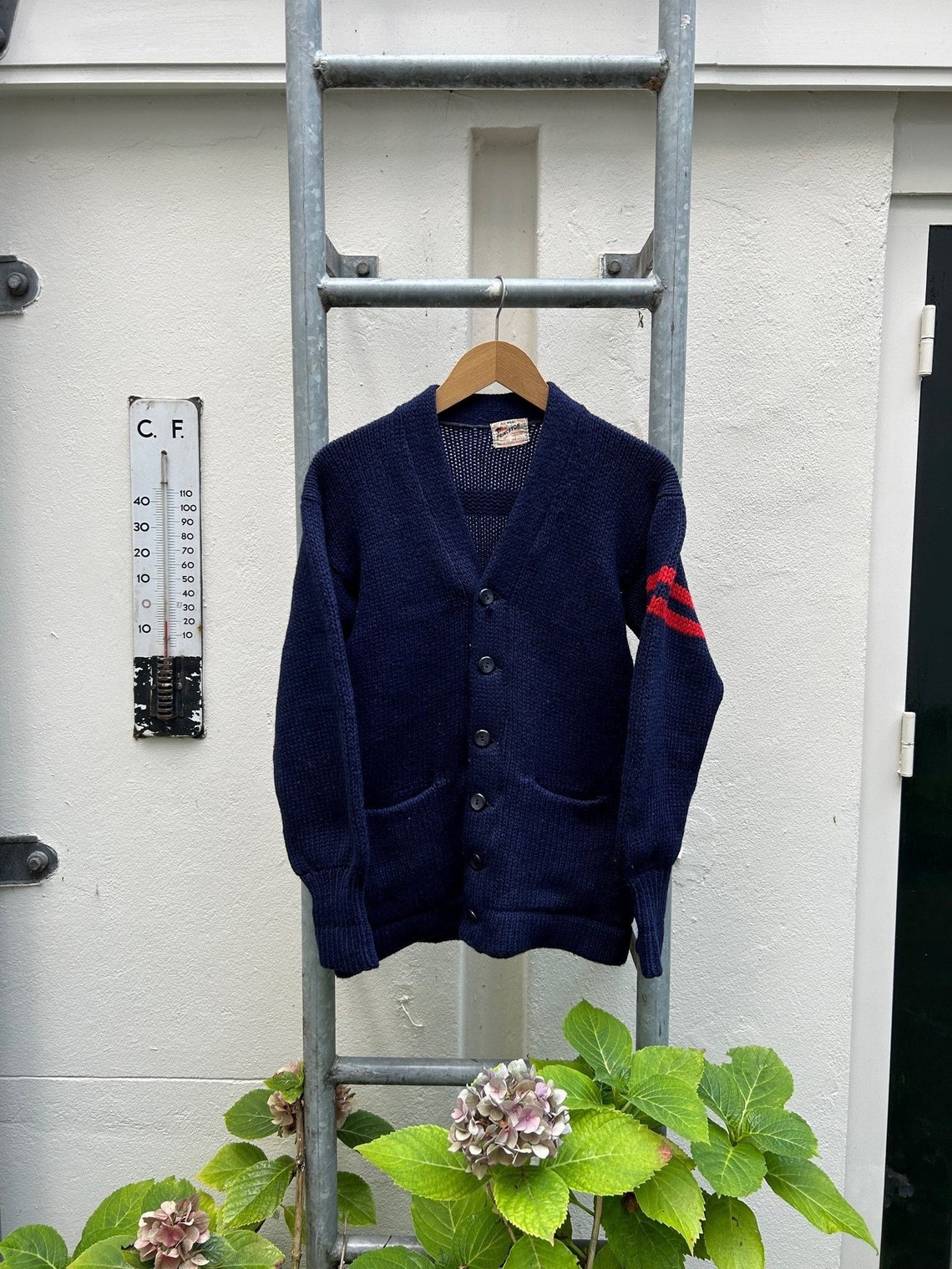 Vintage 50s: Princeton Wool Varsity Cardigan College Dark - Etsy