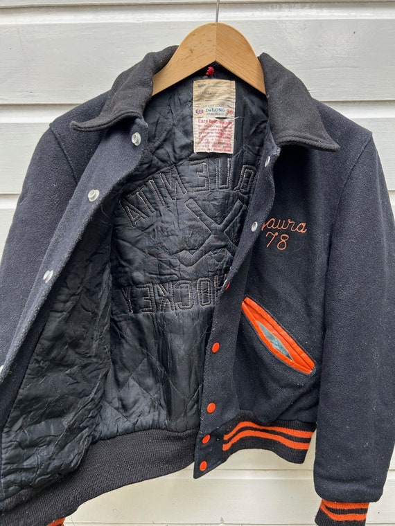Vintage 70s: Delong college varsity Jacket - wool - … - Gem