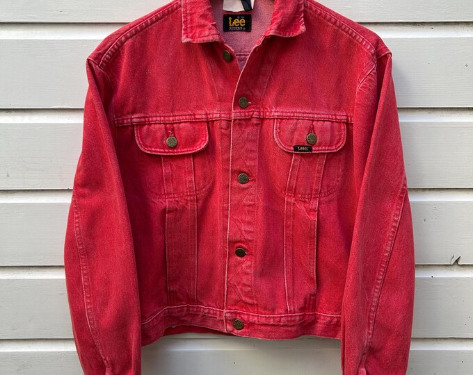Vintage 80s: Lee Riders Colored Denim Jacket - Faded Red (S) - Etsy
