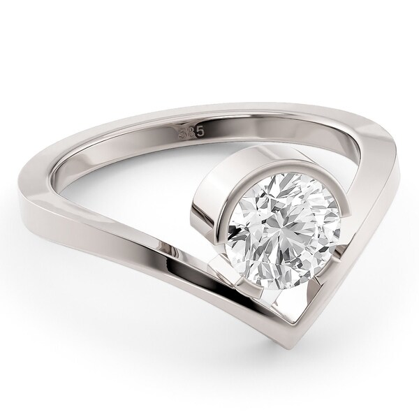 White Gold Chevron Diamond Ring - Etsy