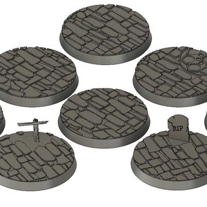 3D Printable Miniatures Bases for Cursed City or Any Dungeon Theme Mini ...