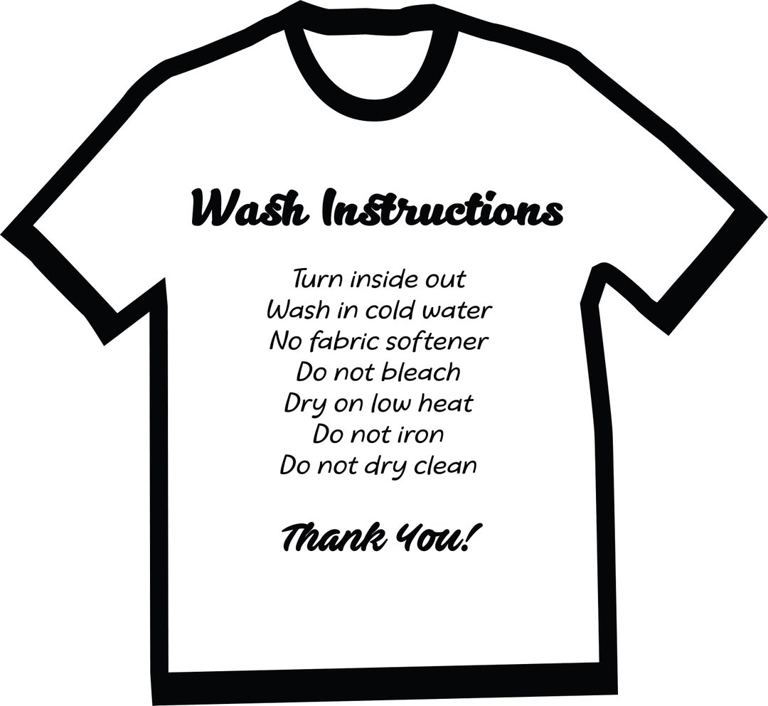 Printable Care Instructions for T Shirt - Etsy