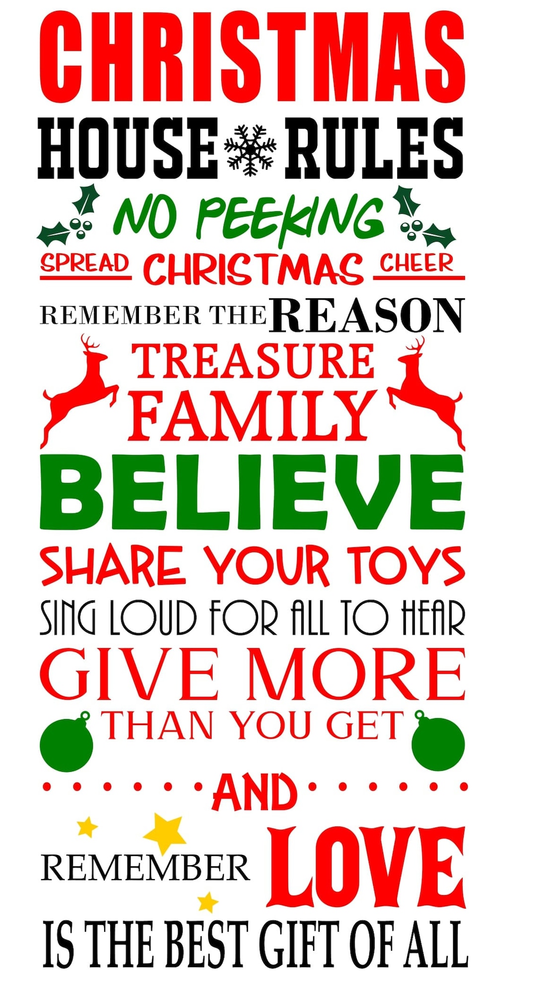 Christmas House Rules! - Etsy