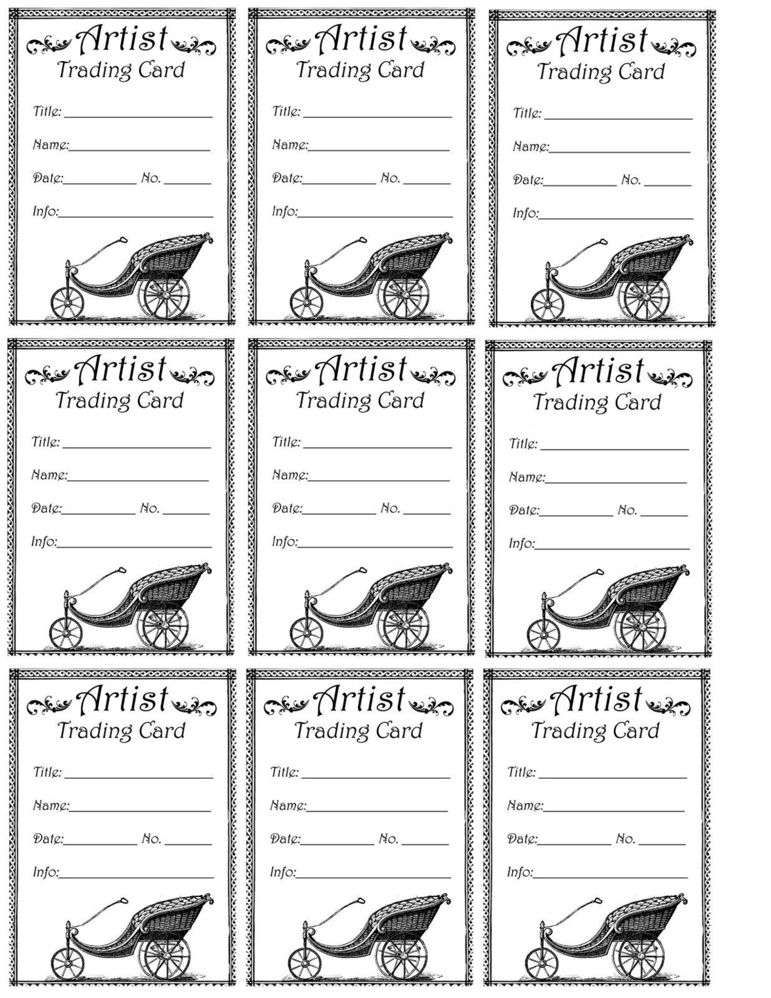 Artist Trading Card Templates | Etsy