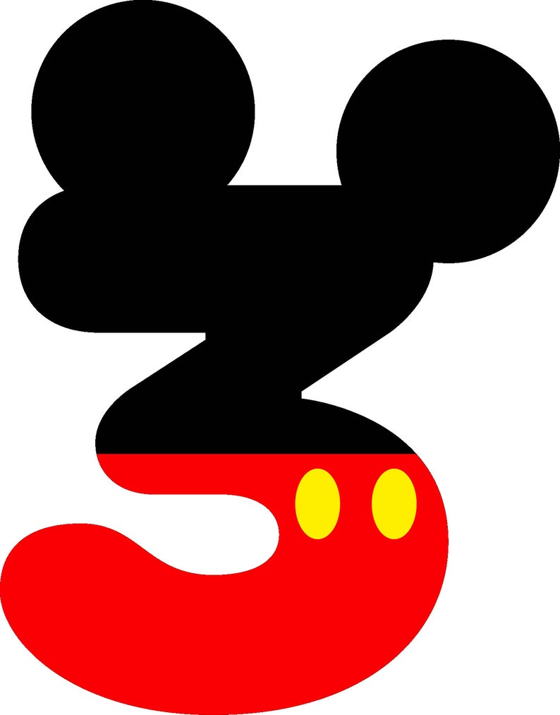 Mickey Numbers 0-4 - Etsy