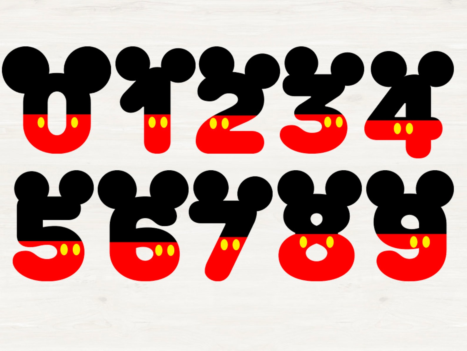Mickey's Numbers 0-9 - Etsy