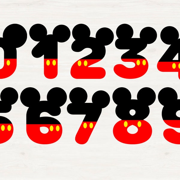 Mickey Numbers - Etsy