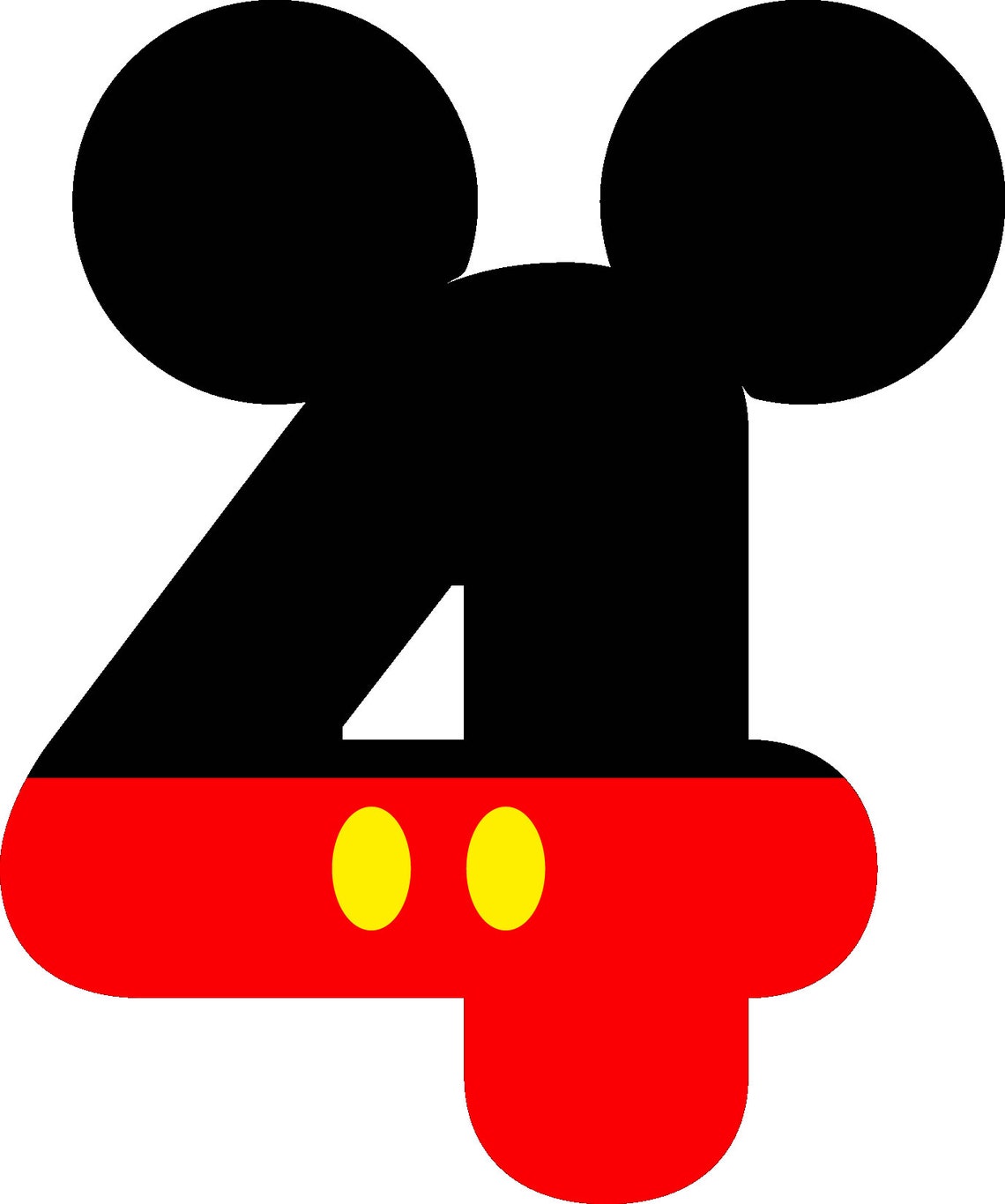 Mickey Numbers 0-4 - Etsy