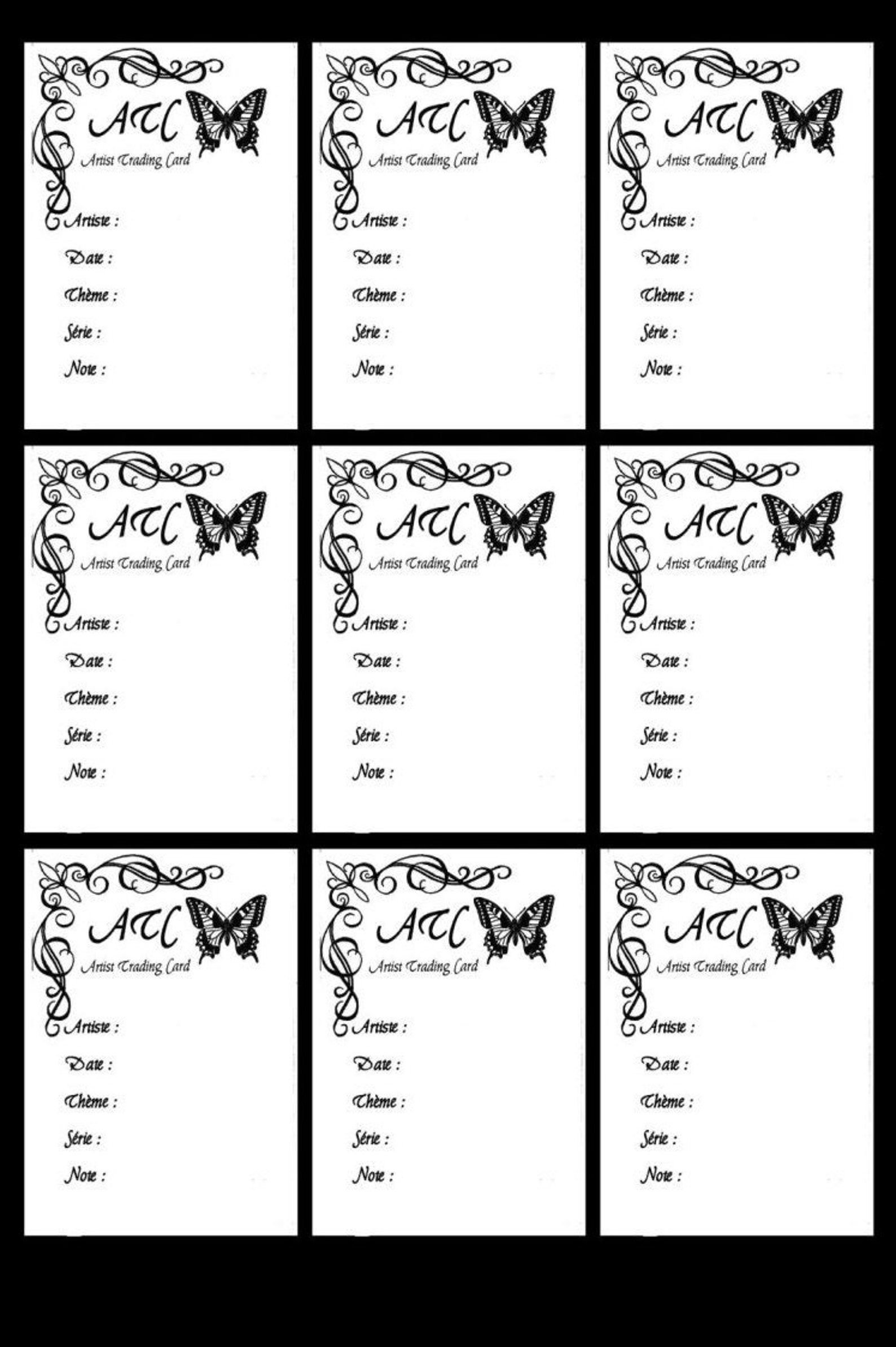 Artist Trading Card Templates | Etsy