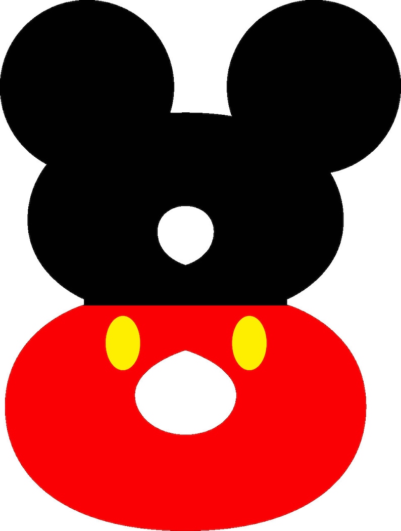 Mickey Mouse Numbers 5-9 - Etsy