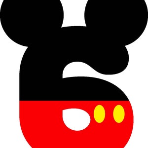 Mickey Mouse Numbers 5-9 - Etsy