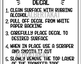 Apply Decal Svg How to Apply Decal Svg Care Card Printable - Etsy UK