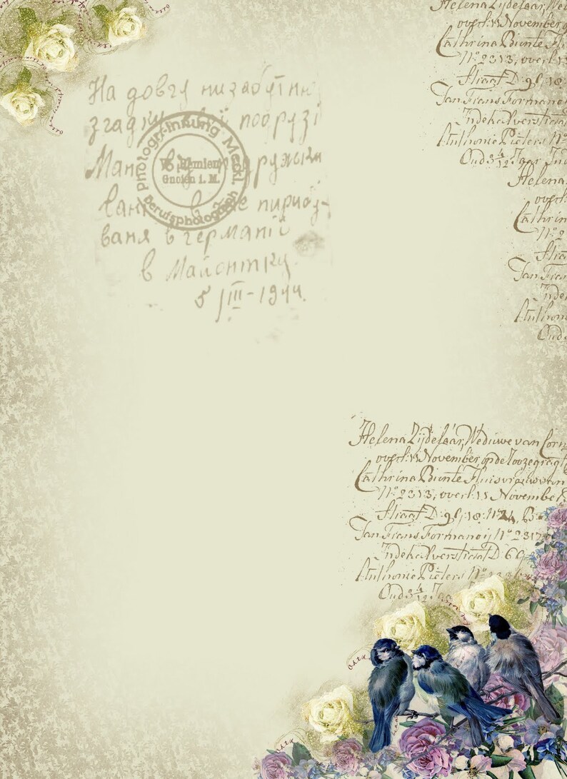 Vintage Bird Background Printable 10 Images - Etsy