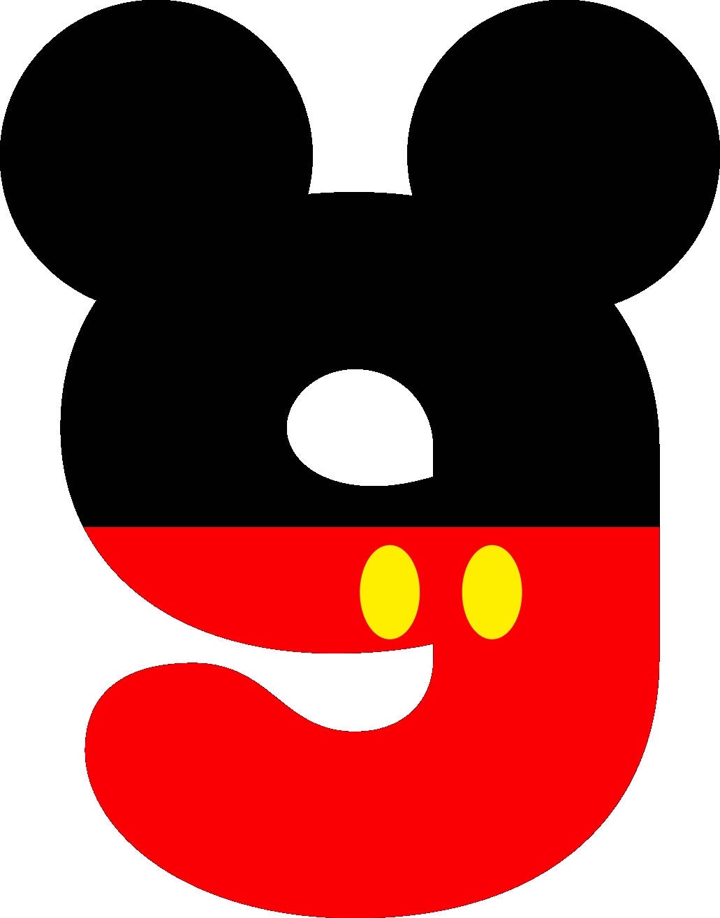 Mickey Mouse Numbers 5-9 - Etsy Australia