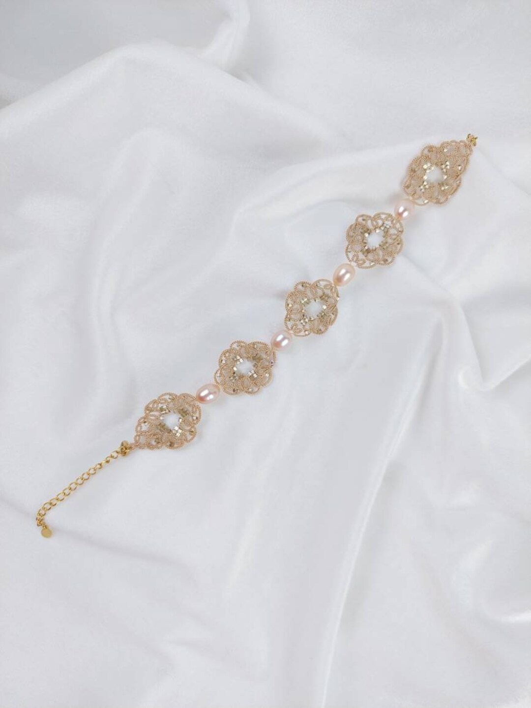 Tatting Lace Bracelet With Polyester Thread and Miyuki Delica ...