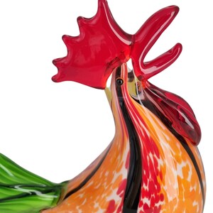 Colorful Glass Rooster Cheerful Home Decoration Bring Spring and Summer ...