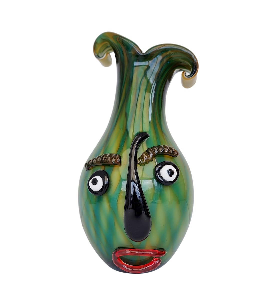 An Abstract Glass Vase Murano Style Clown Vase Facial - Etsy