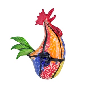 Colorful Glass Rooster Cheerful Home Decoration Bring Spring and Summer ...